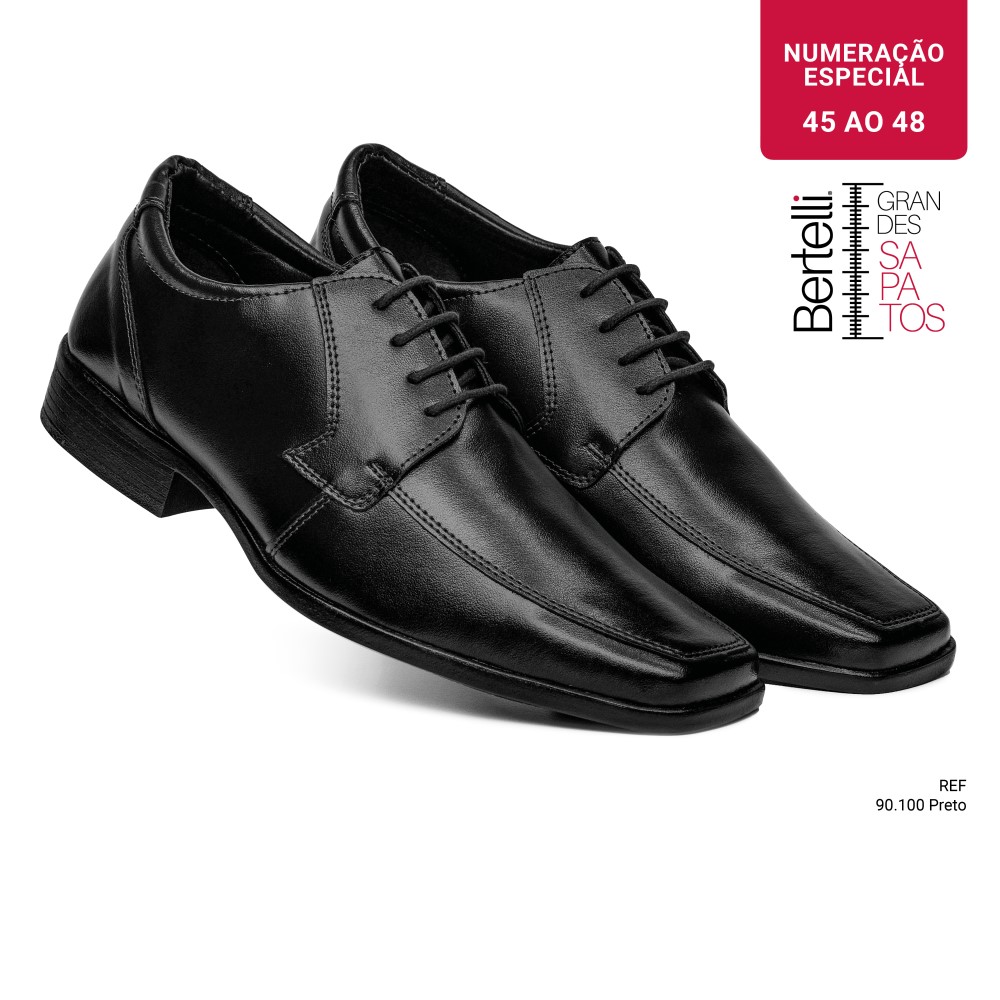Sapato Social Numeração Especial Sapataria Bertelli Quadrado Liso com ...